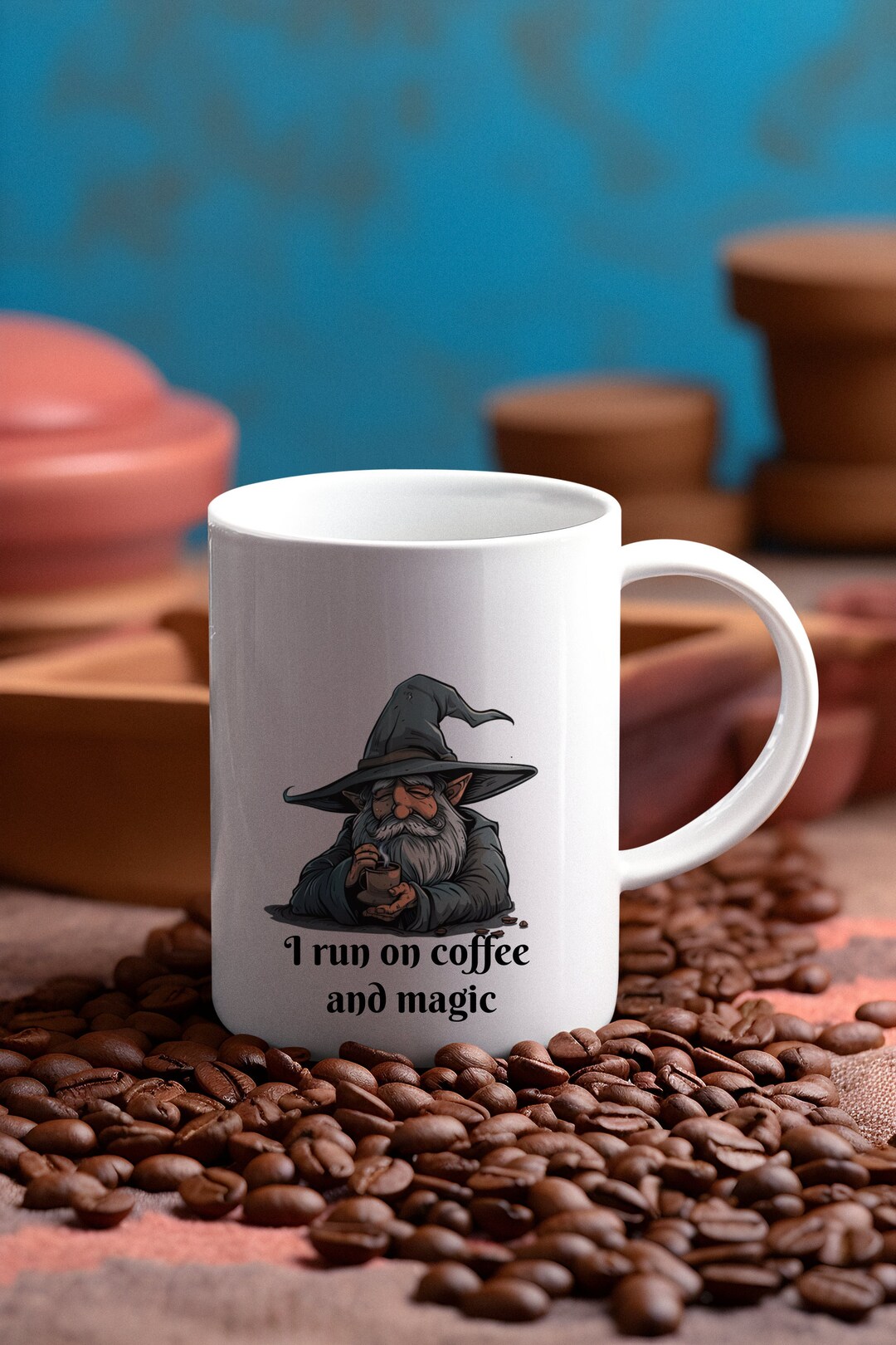Wizard Gift for Wizard and Magic Fans | I Run on Coffee and Magic ...