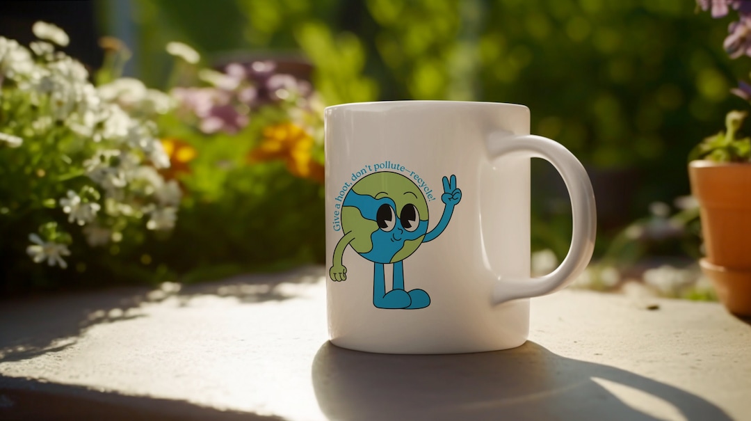 Recycle Ceramic Coffee Mug: Earth Day Reusable Mug - Etsy