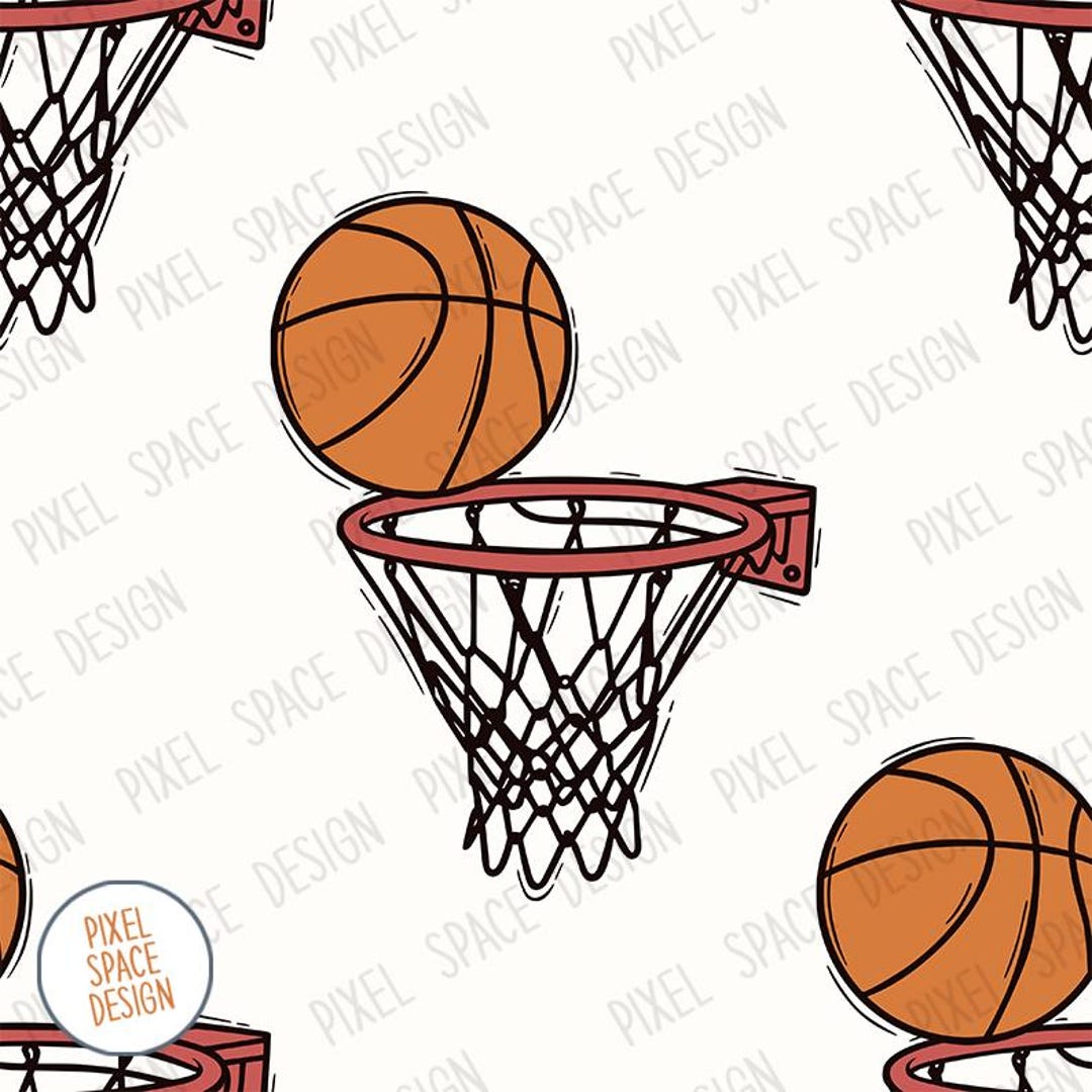 Basketball Hoop Seamless Pattern: Fabric Sublimation Design (digital ...