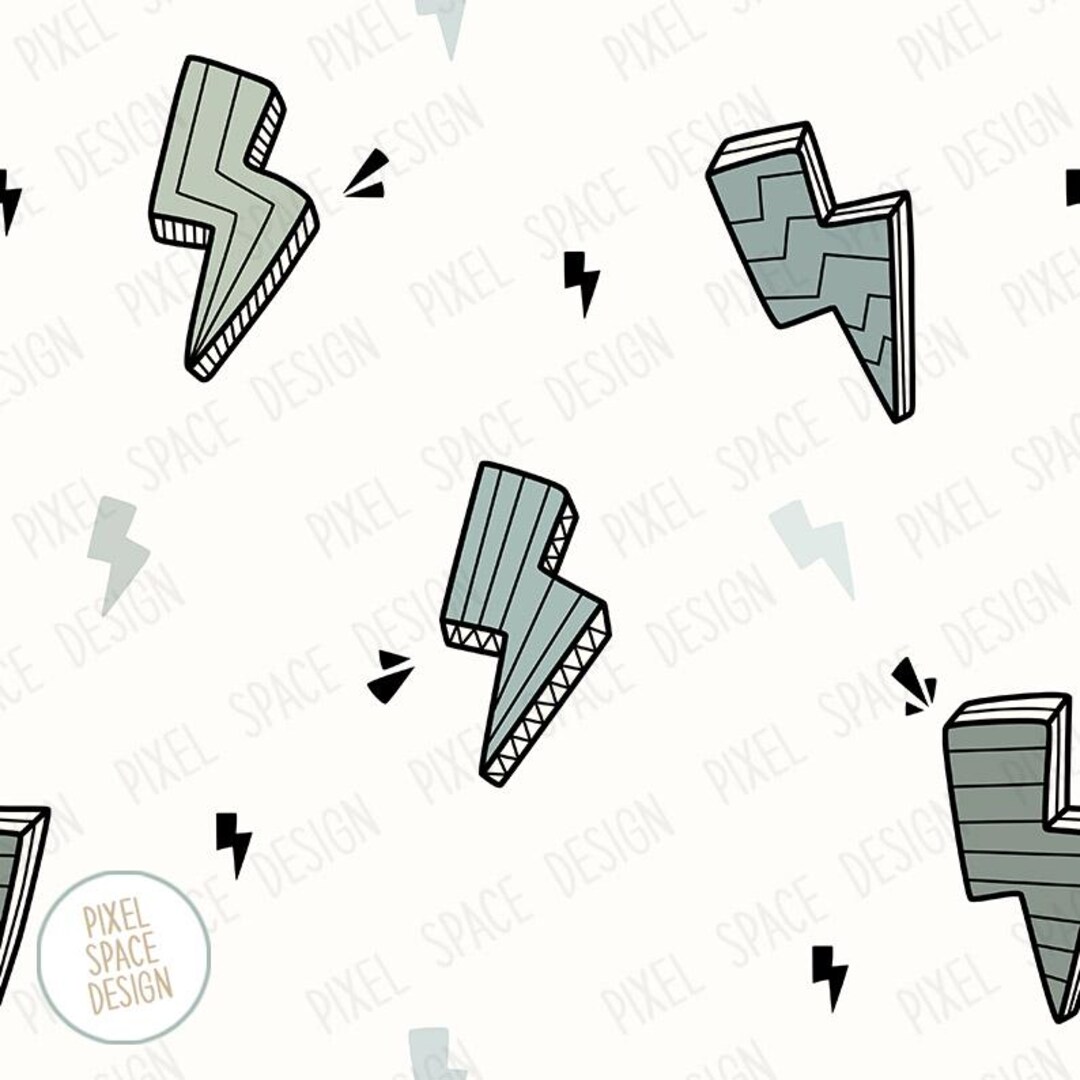 Lightning Seamless Pattern, Lightning Sublimation Digital Design ...