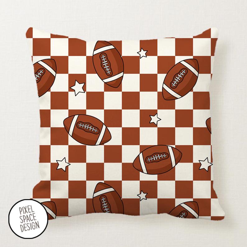 Football Seamless Pattern: Boy Sports Checkered Design (digital ...