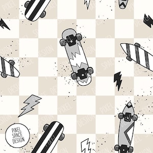 Skateboard Seamless Pattern: Boy Fabric Design (digital Download) - Etsy