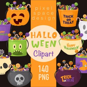 Halloween Clipart, Pumpkin, Cute Ghost, Candy, Cupcake, PNG Files ...