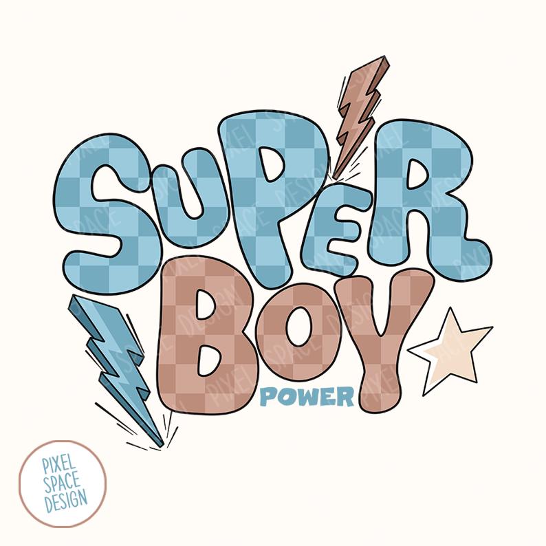 Super Boy Power PNG: Lightning & Checkered Design (digital Download - Etsy