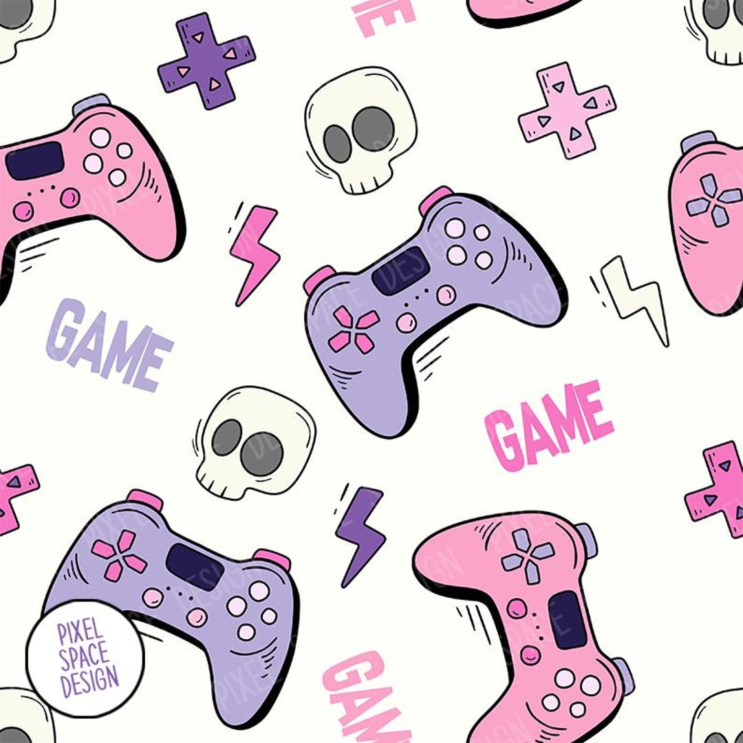 Gamer Seamless Pattern, Gamer Girl Digital Design, Gamer Sublimation ...