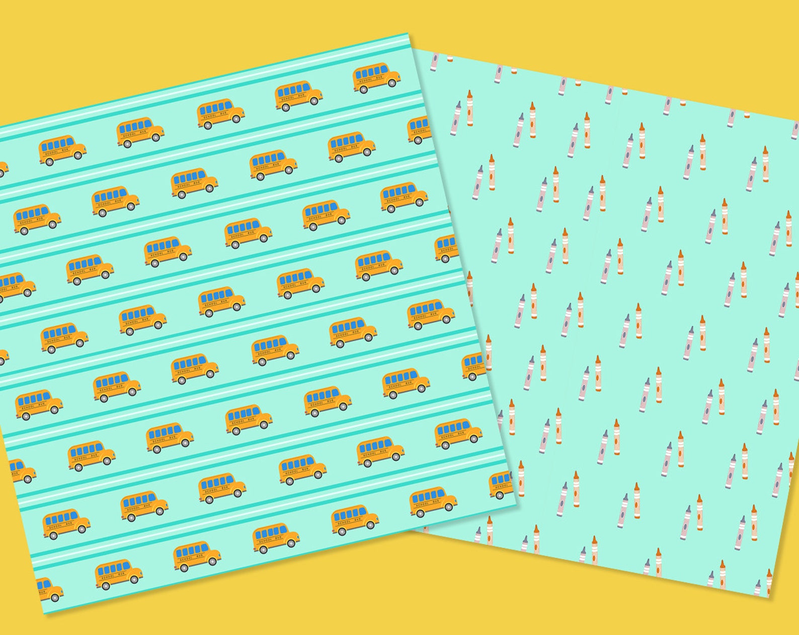 Back to School Seamless Digital Paper, Back to School Clipart, Teacher ...