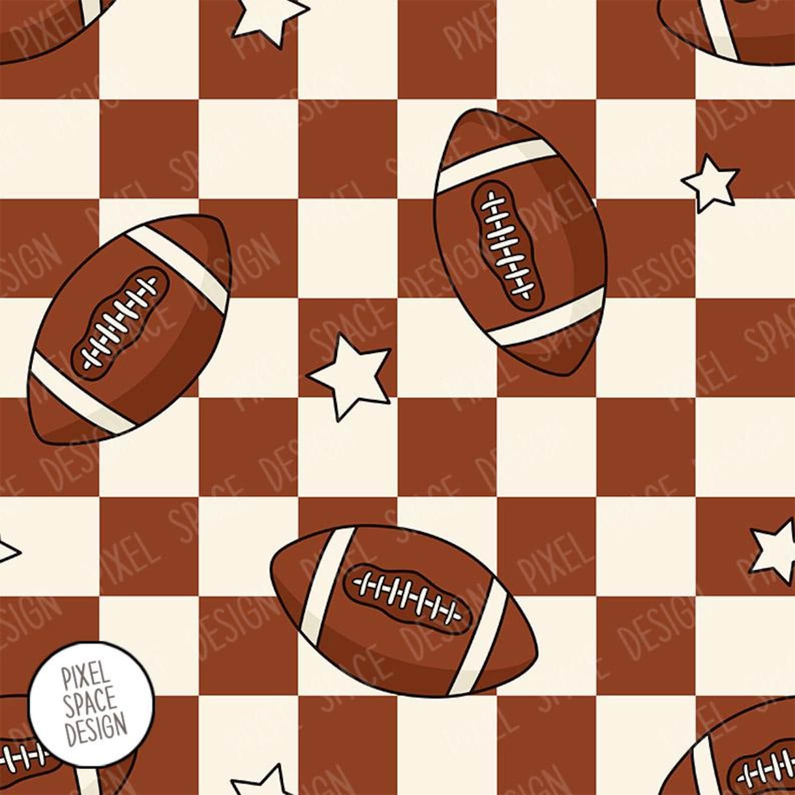 Football Seamless Pattern: Boy Sports Checkered Design (digital ...