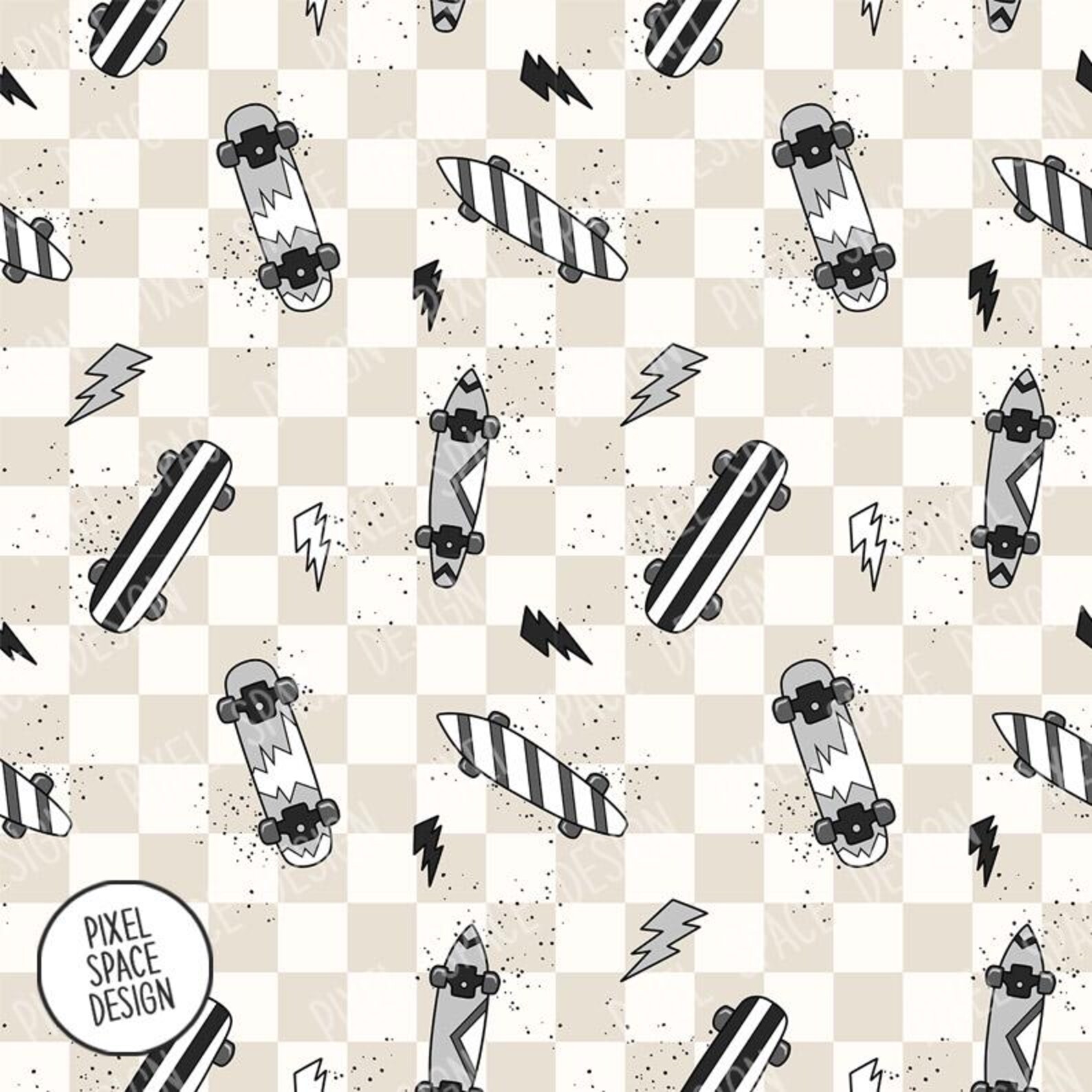 Skateboard Seamless Pattern: Boy Fabric Design (digital Download) - Etsy
