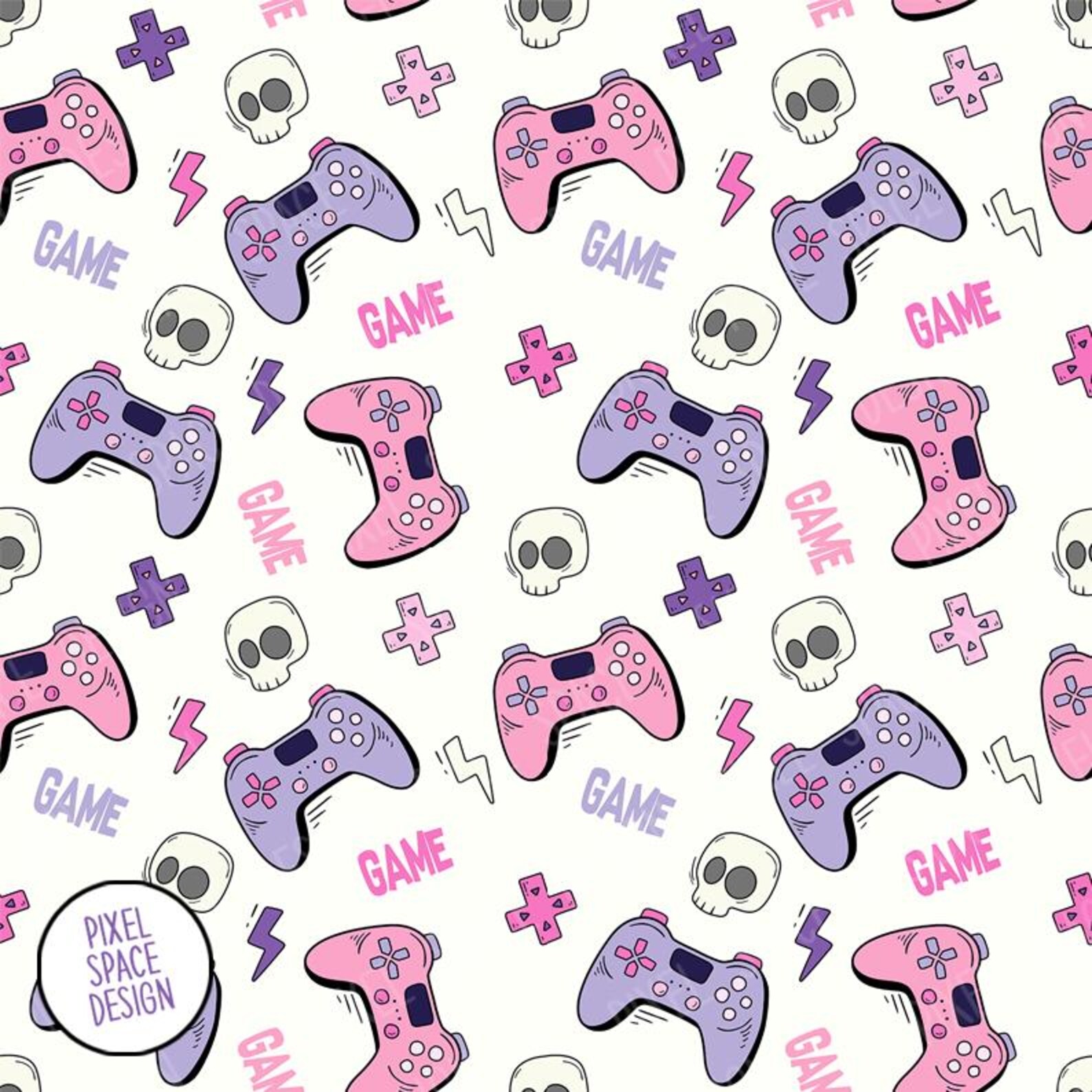 Gamer Seamless Pattern, Gamer Girl Digital Design, Gamer Sublimation ...