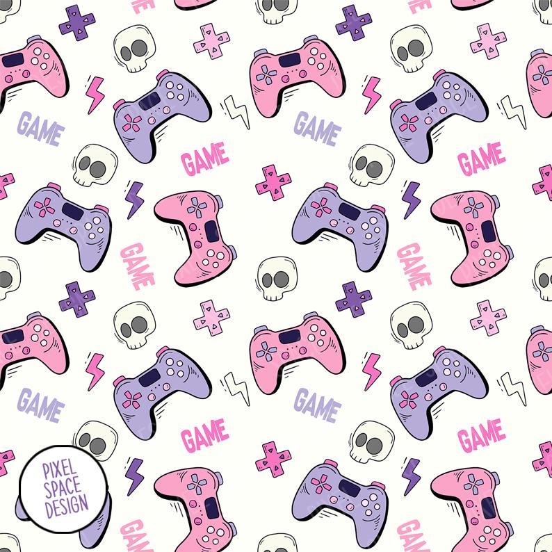 Gamer Seamless Pattern, Gamer Girl Digital Design, Gamer Sublimation ...