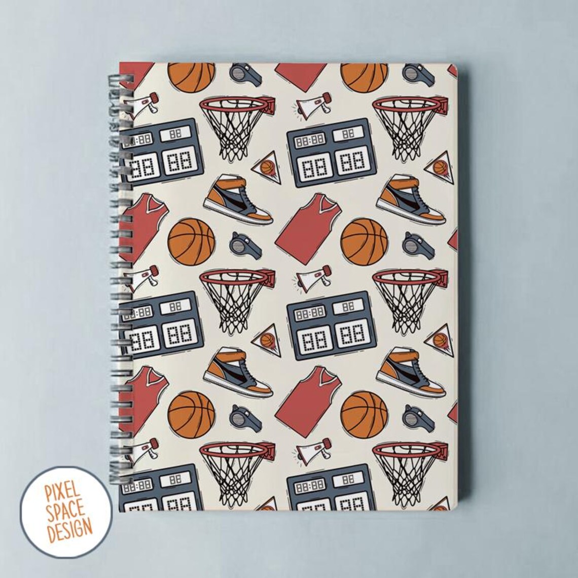 Basketball Seamless Pattern: Sports Fabric Design (JPG, PNG Digital ...