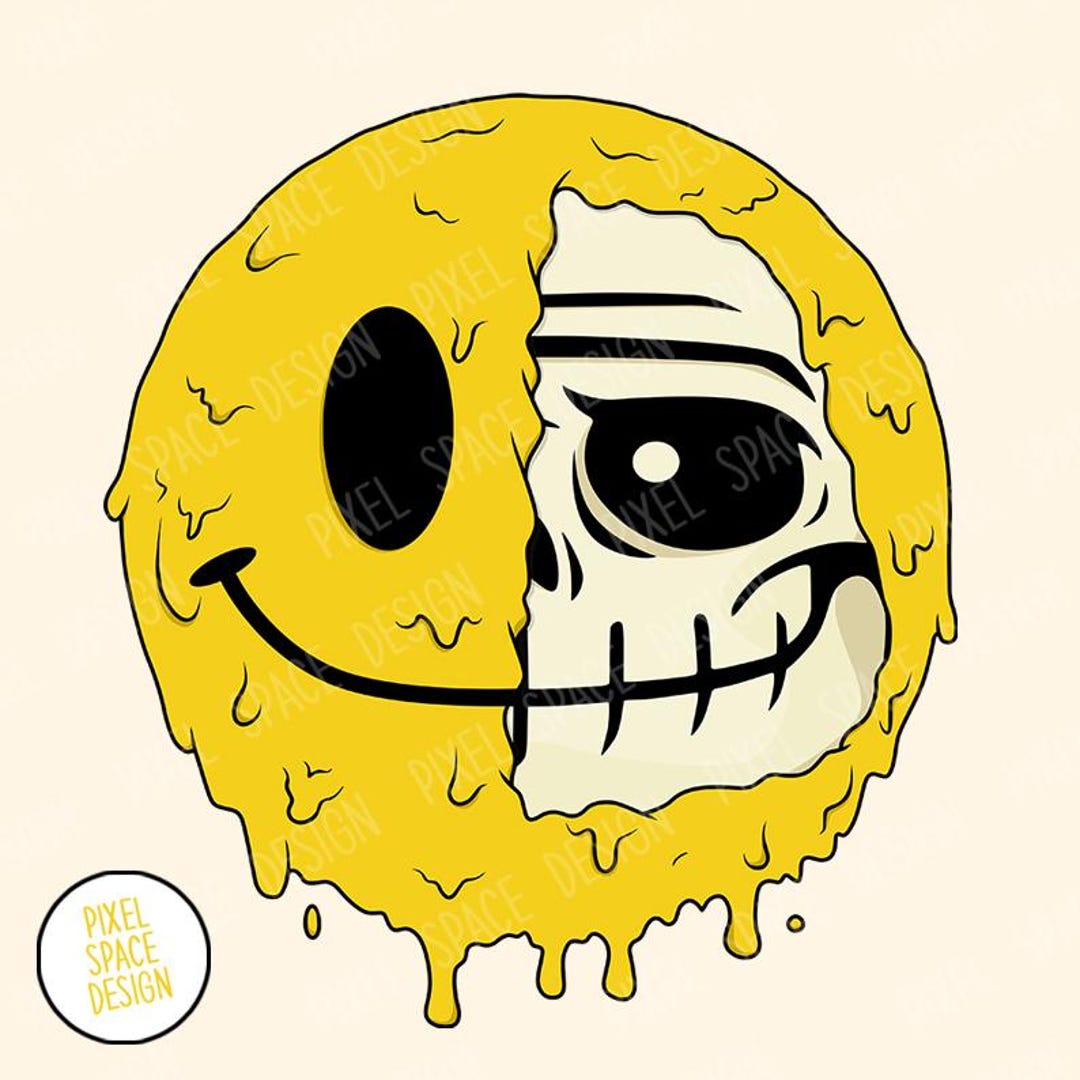 Smiley Skull Face PNG: Sublimation Design (digital Download) - Etsy