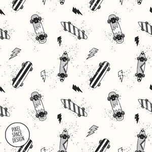 Skateboard Seamless Pattern: Boy Fabric Design (digital Download) - Etsy