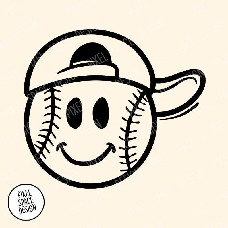 Baseball Smiley Face PNG: Sublimation Design (digital Download) - Etsy