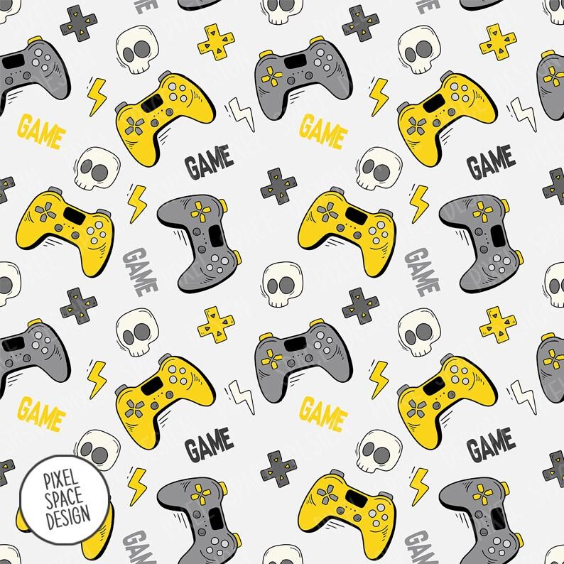 Gamer Seamless Pattern: Boy Fabric Background (digital Download) - Etsy