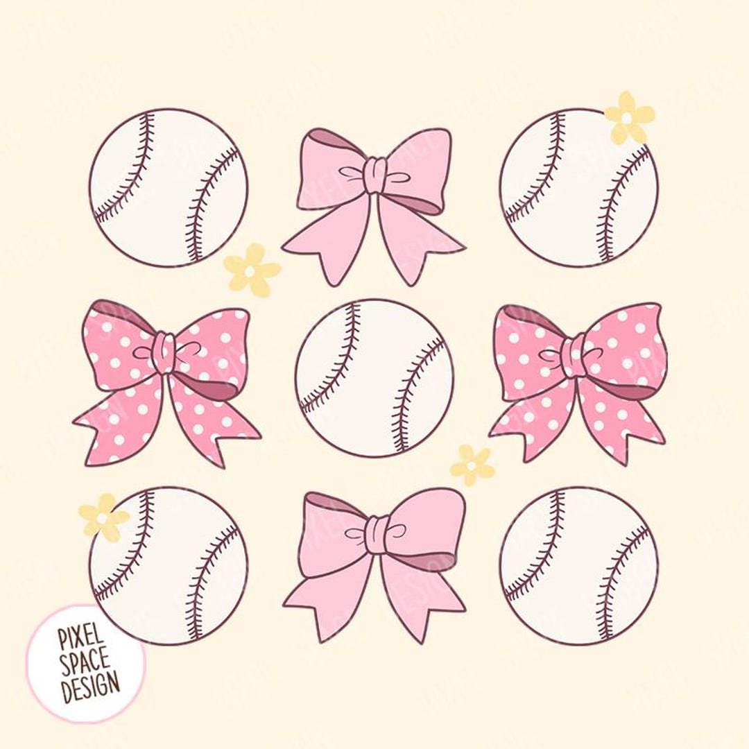 Girl Baseball PNG, Pink Baseball Png, Flower Baseball Design ...