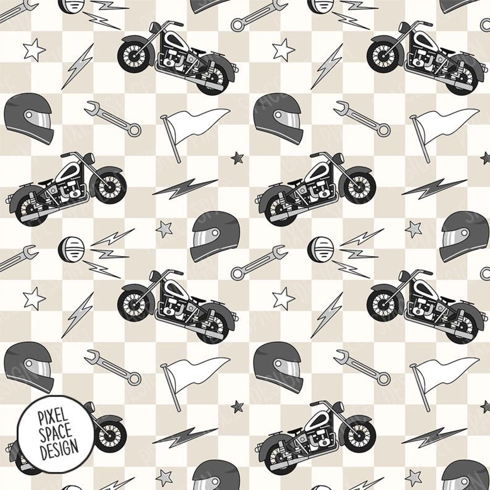 Motorcycle Seamless Pattern: Racer Design (digital Download) - Etsy