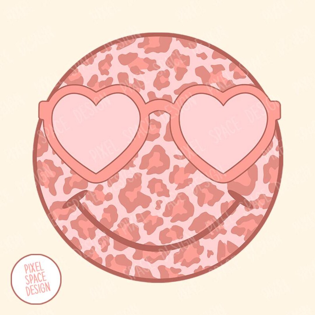 Leopard Smile Face PNG, Valentines Smiley Faces PNG, Love Smile, Pink ...