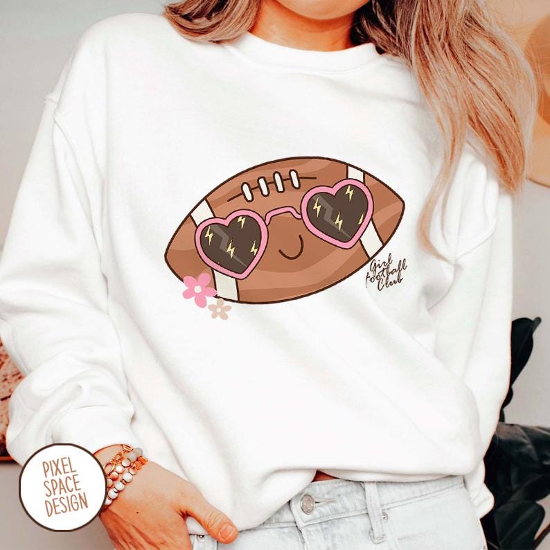 Girl Football PNG, Retro Girly Football Png, Sublimation Design ...