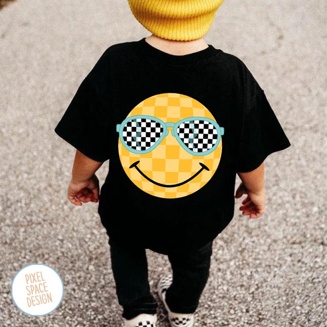 Retro Checkered Smiley Face PNG: Funny Sunglasses Design (digital ...