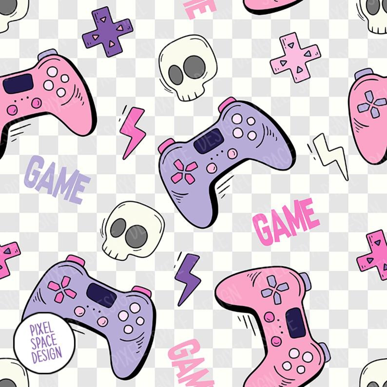 Gamer Seamless Pattern, Gamer Girl Digital Design, Gamer Sublimation ...
