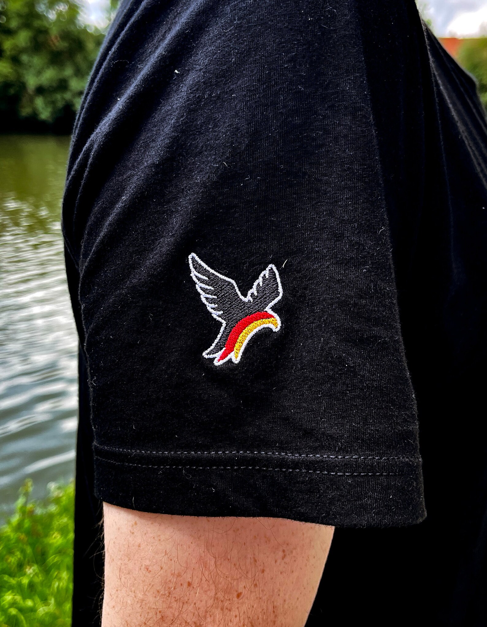 German Eagle T-shirt Embroidered Eagle Head German Colors Patriotic ...