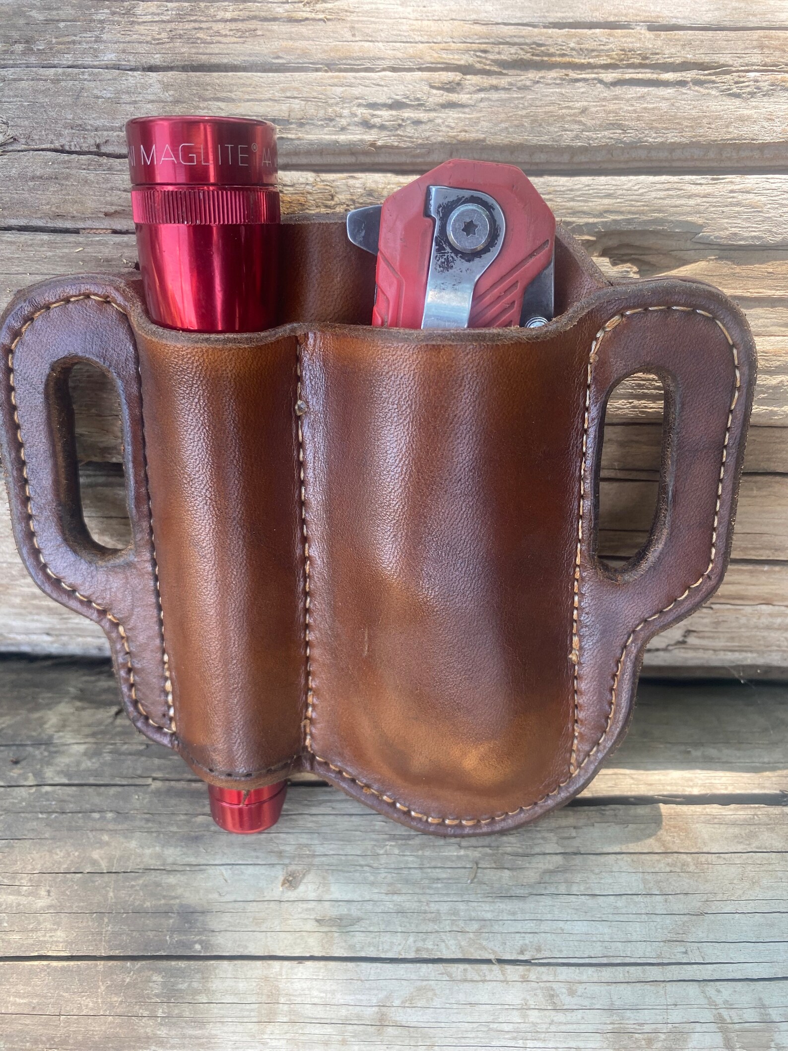 Leather Knife and Flashlight Holder. - Etsy