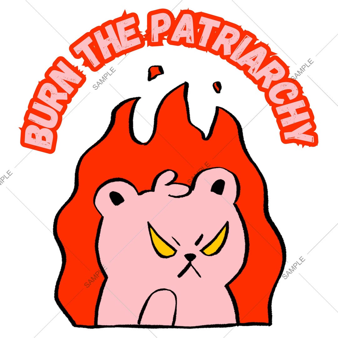 Burn the Patriarchy Angry Bear Digital Download - Cute Feminist 4B ...