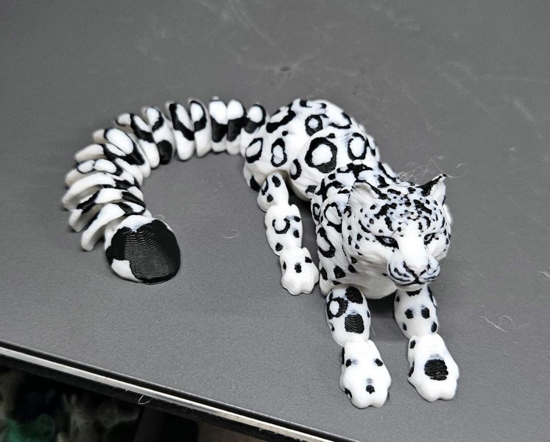 3D Printed Flexy Cute Snow Leopard - Etsy