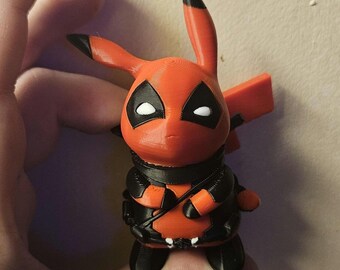 Pikapool 3D Printed Figurine Pikachu Deadpool Mashup Collectible Action ...