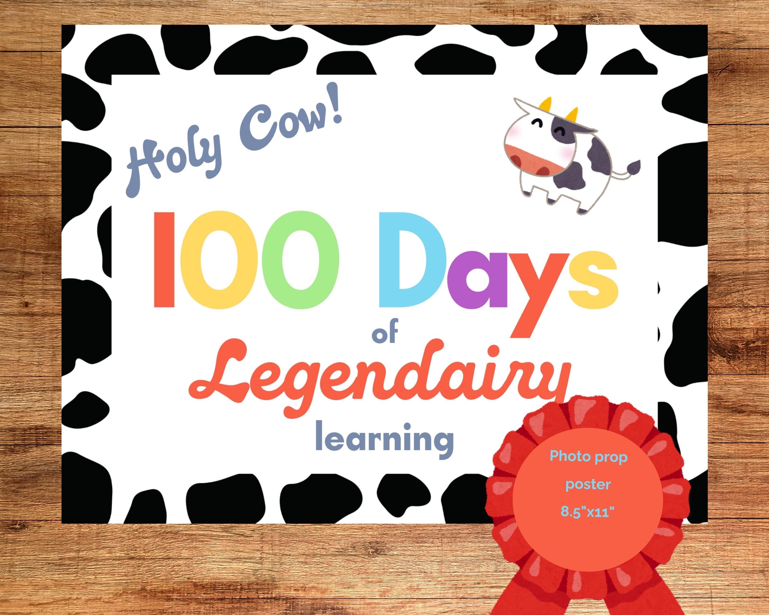 100th Day of School Printable Photo Props Bundle, 2 Posters, 6 Pennant ...