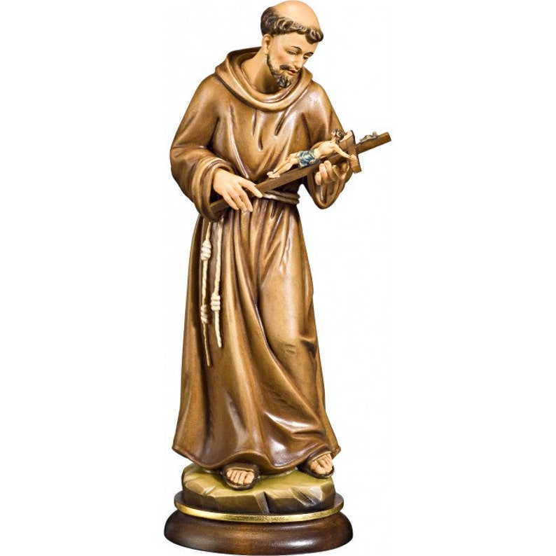 SAN FRANCESCO D'ASSISI With Cross in Carved Wood - Etsy