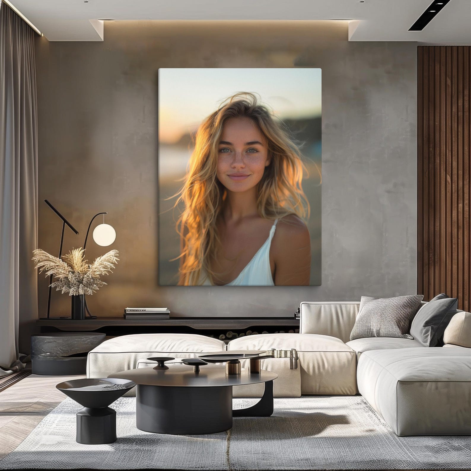 Sunny Beach Portrait Art Print, Natural Beauty in Golden Light Wall Art ...