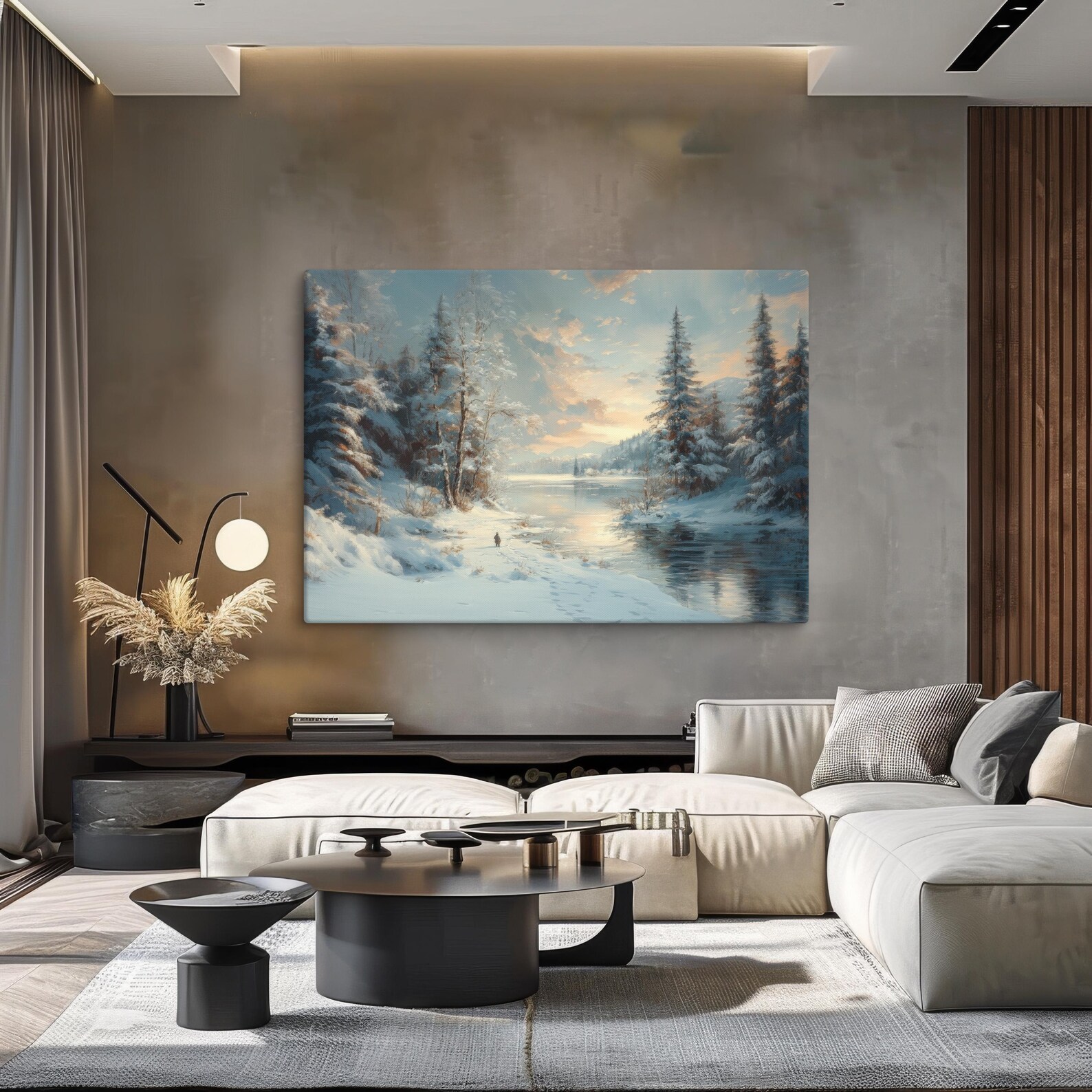 Winter Wonderland Landscape Canvas, Snowy Forest Wall Art, Serene ...
