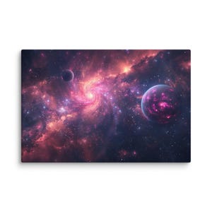 Galaxy Space Art Print, Cosmic Nebula and Planets Wall Art Decor ...