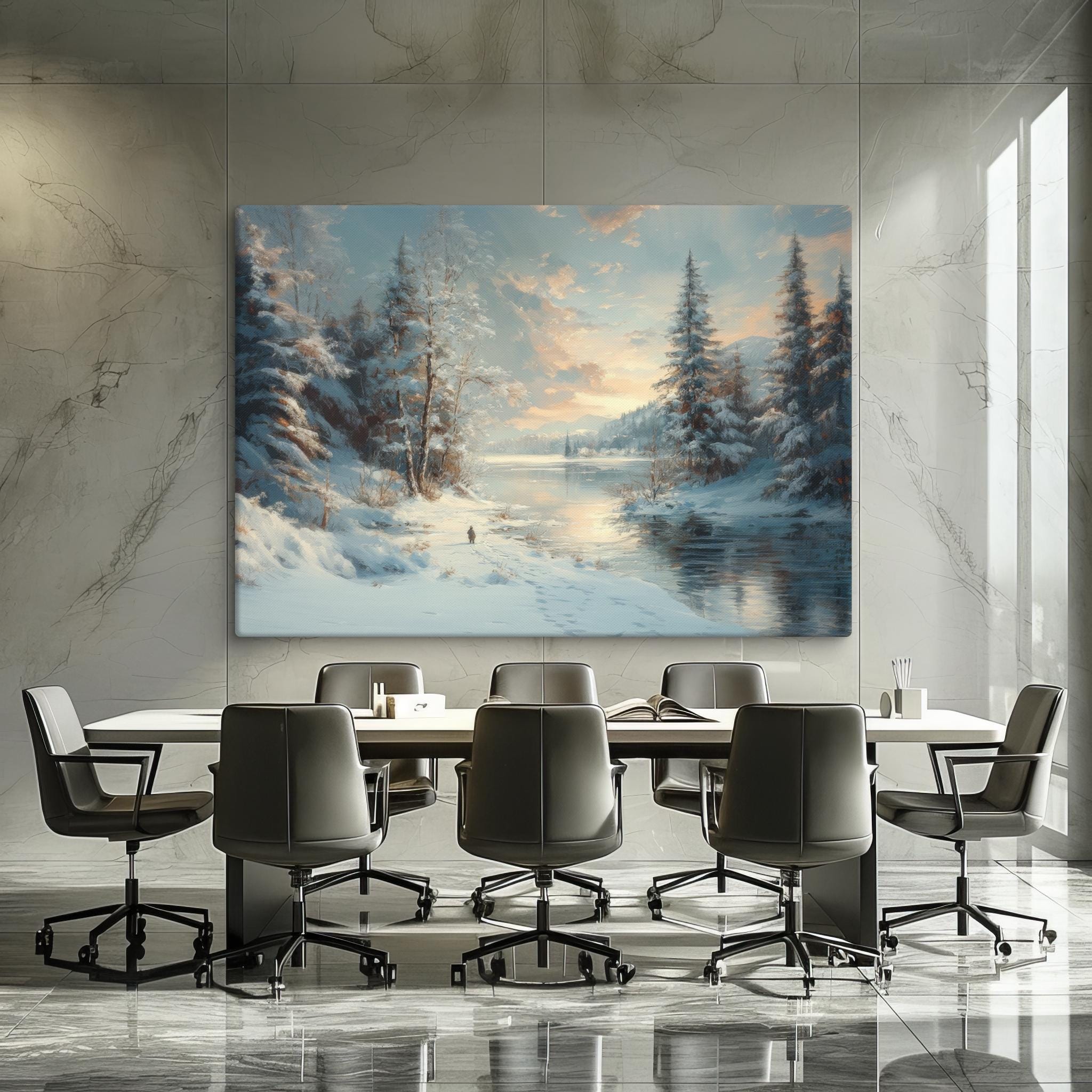 Winter Wonderland Landscape Canvas, Snowy Forest Wall Art, Serene ...