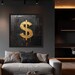 Framed Dollar Sign Canvas, Modern Money Wall Art, Luxury Gold Texture ...