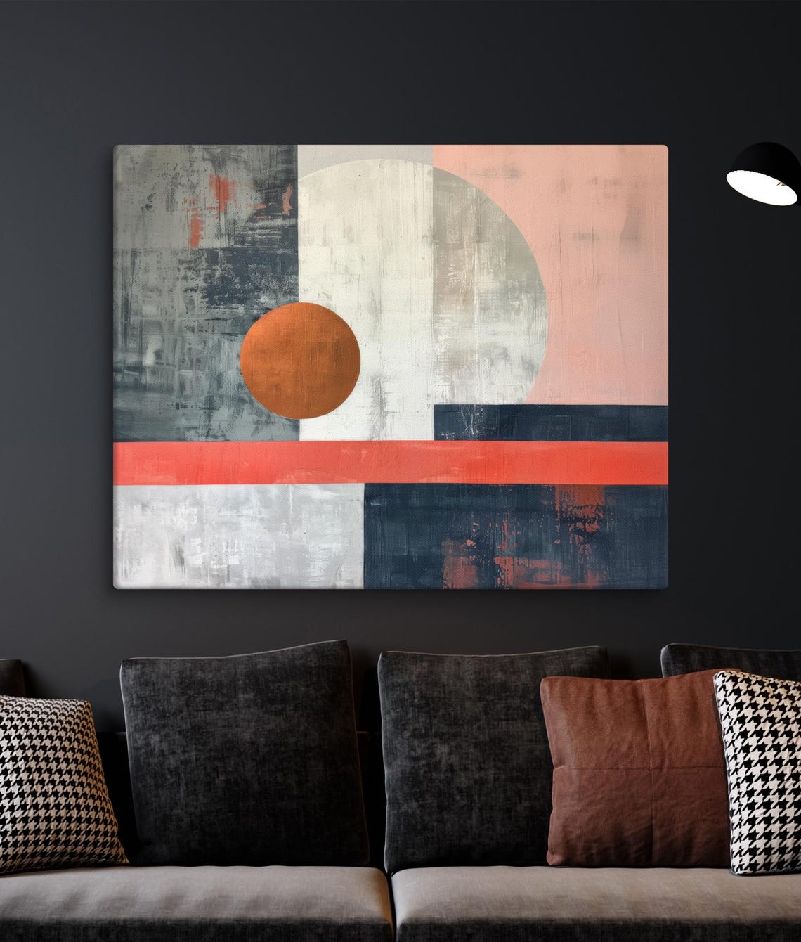 Canvas Modern Geometric Abstract Art Ready to Hang Contemporary Canvas ...
