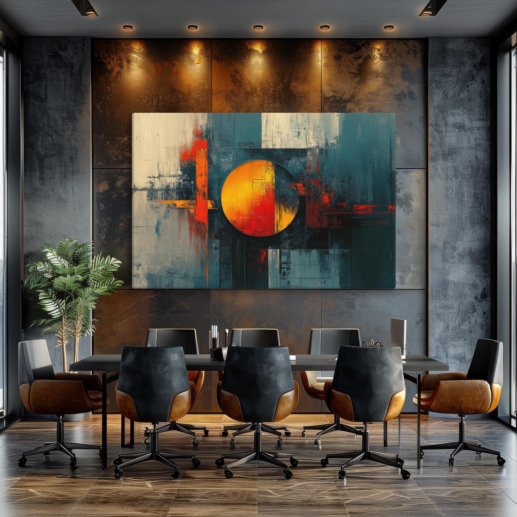 Modern Abstract Geometric Art Pictures, Bold Circular Design ...