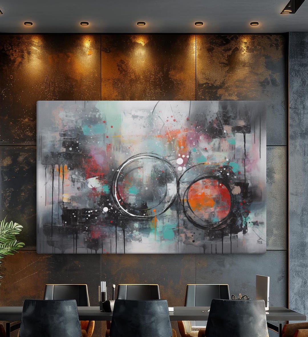 Abstract Graffiti Canvas Art, Colorful Modern Wall Decor, Large Urban ...