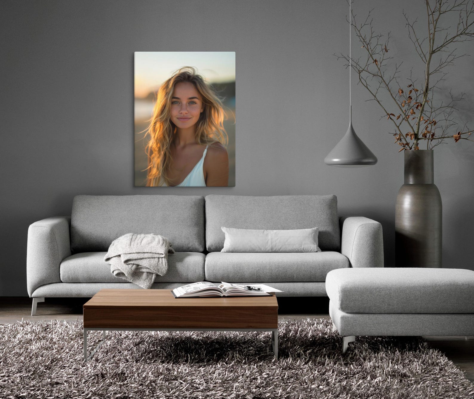 Sunny Beach Portrait Art Print, Natural Beauty in Golden Light Wall Art ...