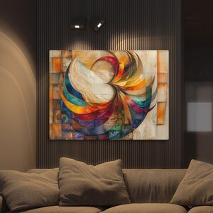 Canvas Abstract Swirl of Colors – Ready to Hang Modern Art, Unique ...