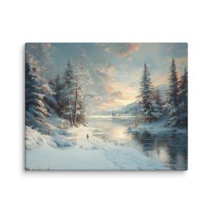 Winter Wonderland Landscape Canvas, Snowy Forest Wall Art, Serene ...
