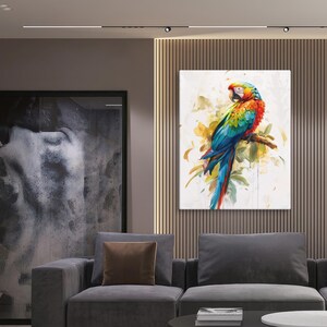 Canvas Vibrant Macaw Majesty - Ready to Hang, Perfect Home Décor ...