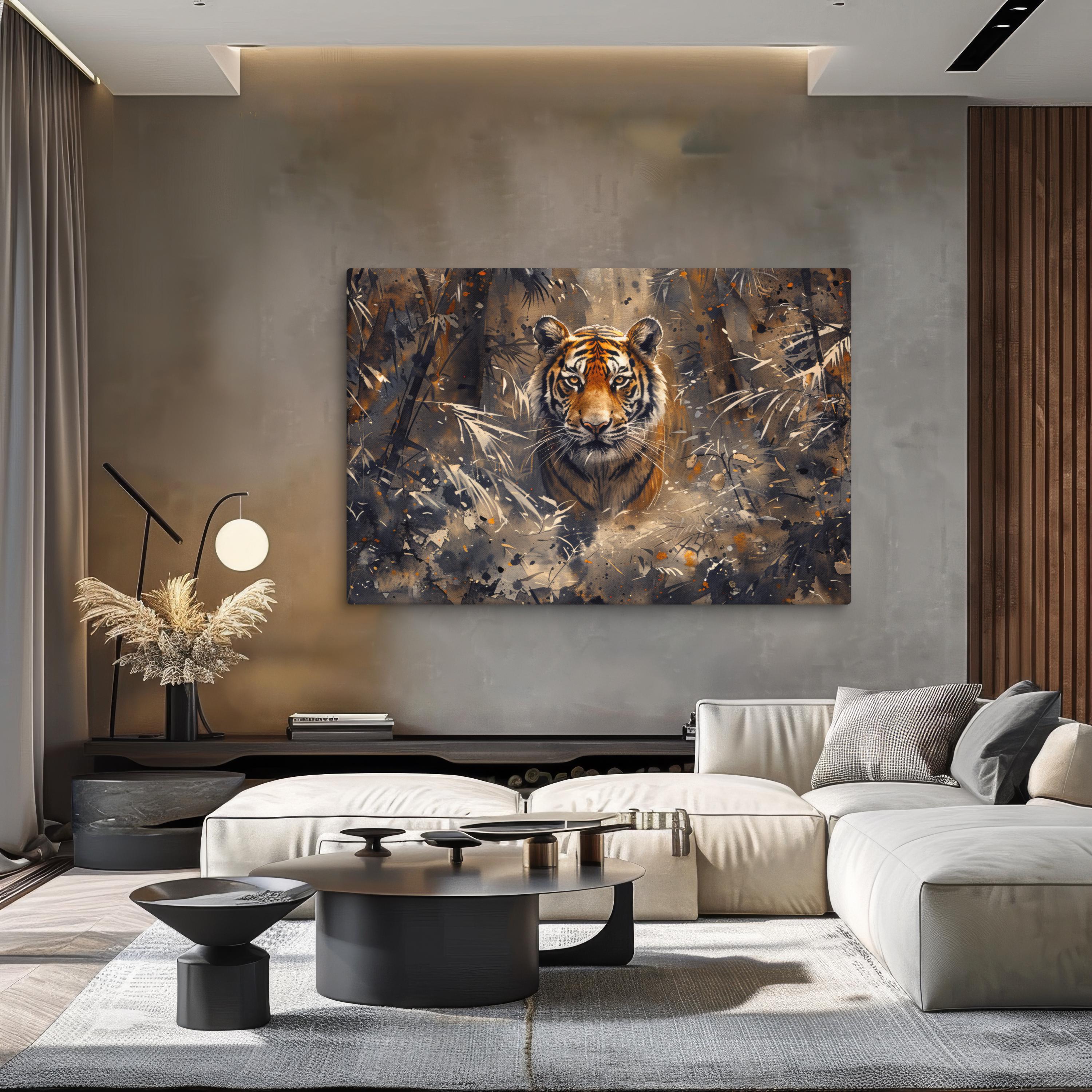 Canvas Abstract Cheetah in the Golden Savannah - Ready to Hang ...