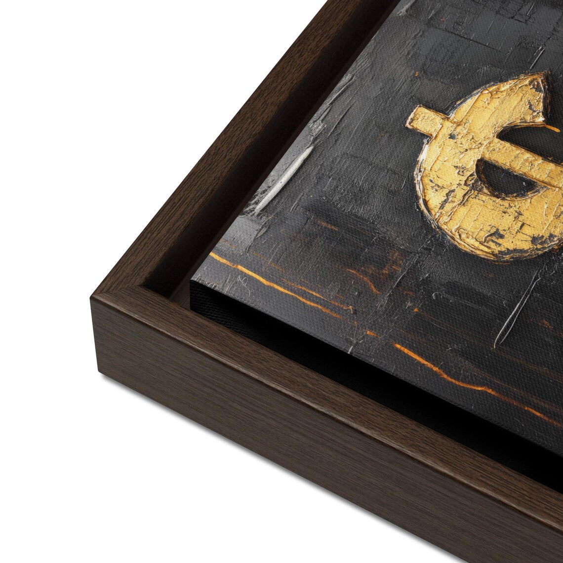 Framed Dollar Sign Canvas, Modern Money Wall Art, Luxury Gold Texture ...