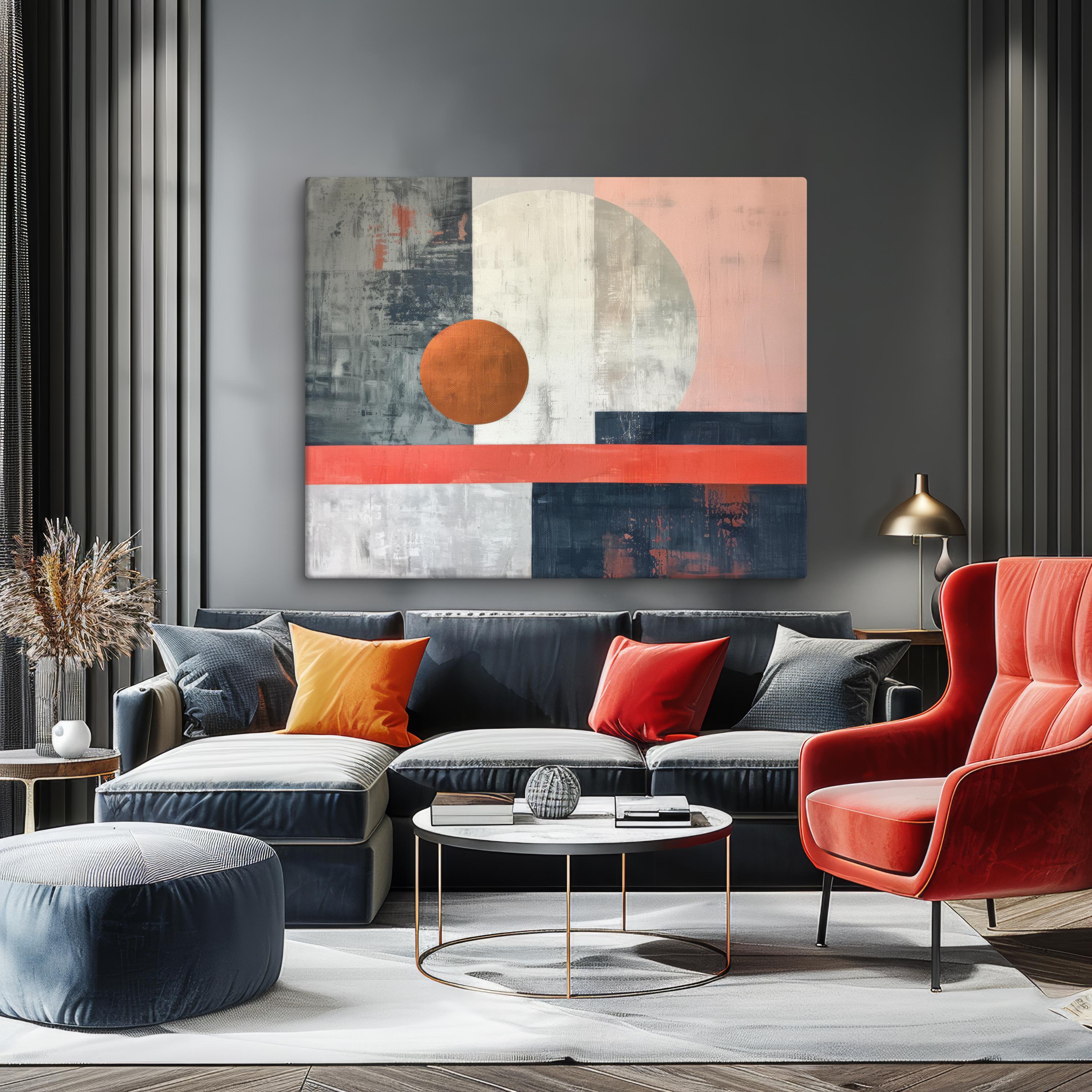 Canvas Modern Geometric Abstract Art – Ready to Hang Contemporary ...