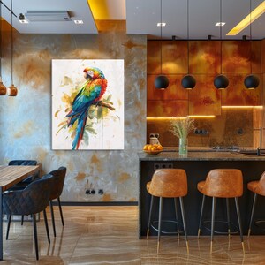 Canvas Vibrant Macaw Majesty - Ready to Hang, Perfect Home Décor ...