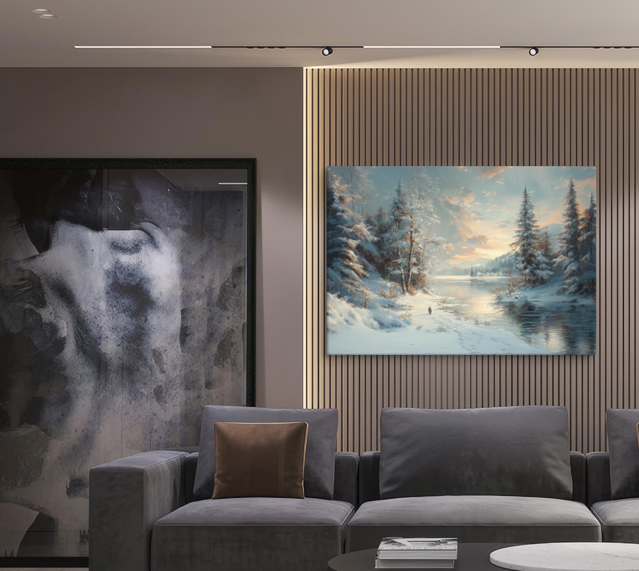 Winter Wonderland Landscape Canvas, Snowy Forest Wall Art, Serene ...