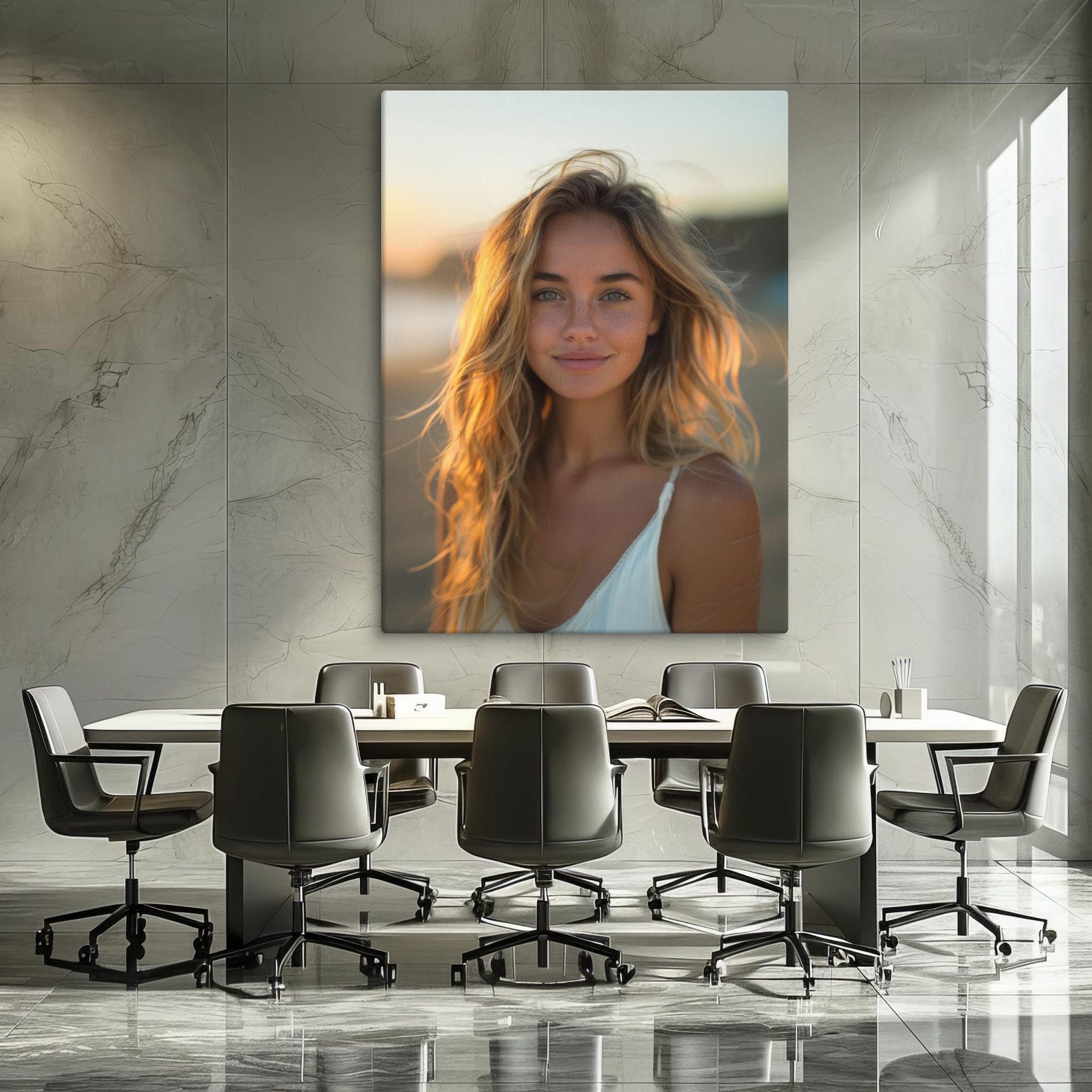 Sunny Beach Portrait Art Print, Natural Beauty in Golden Light Wall Art ...